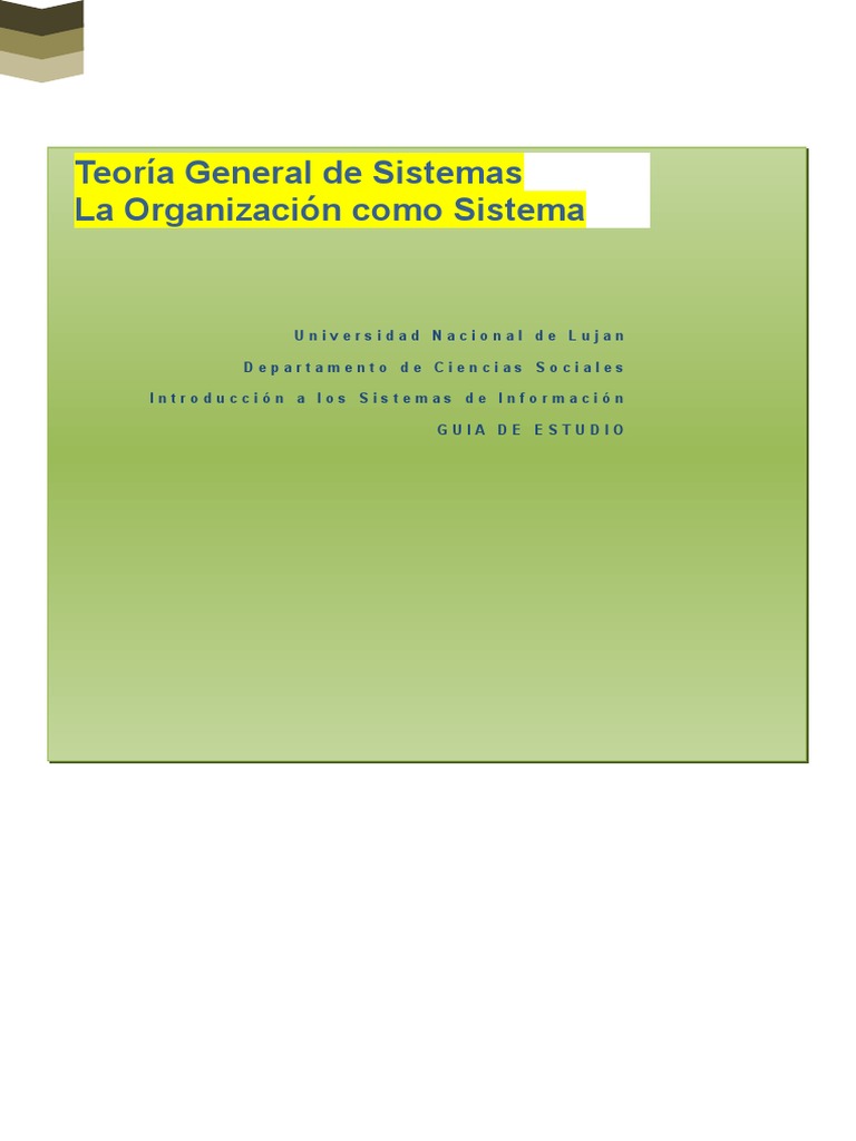 GUIA N2 TGS y La Organizacion Como Sistema22 | PDF | Sistema | Teoría de sistemas
