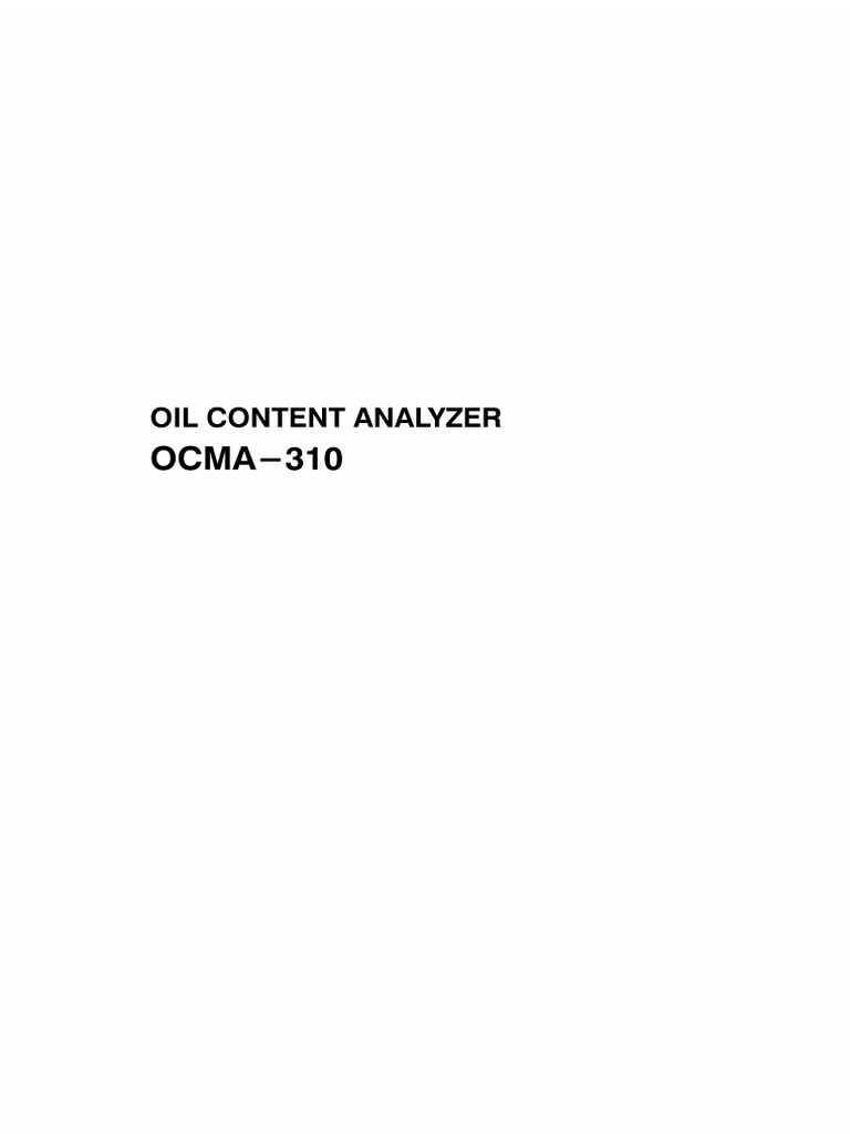 OCMA 310 Manual | PDF
