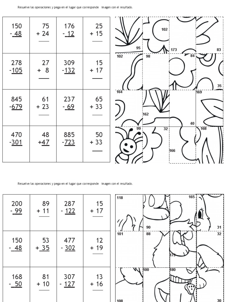 Rompecabezas D Sumas y Restas | PDF