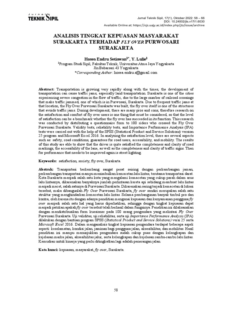 Jurnal Fly Over | PDF | Traffic Congestion | Business