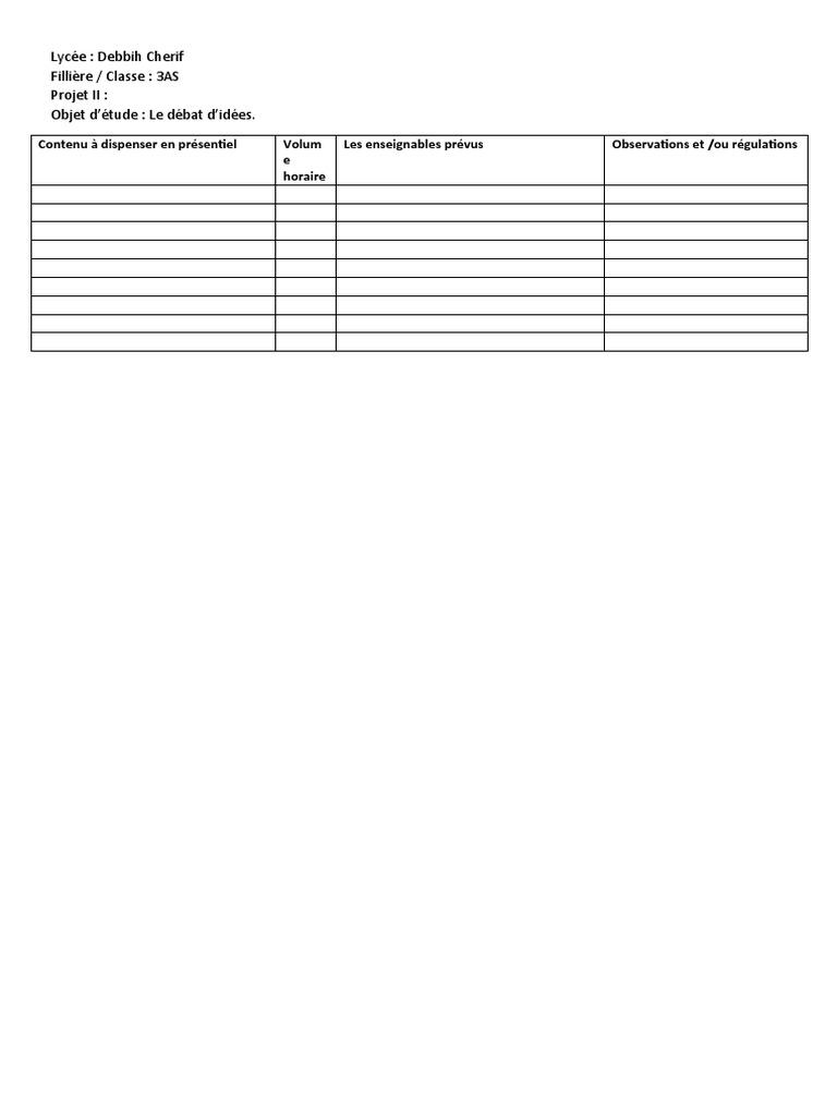 Plan Prévisionnel de Formation 3AS | PDF