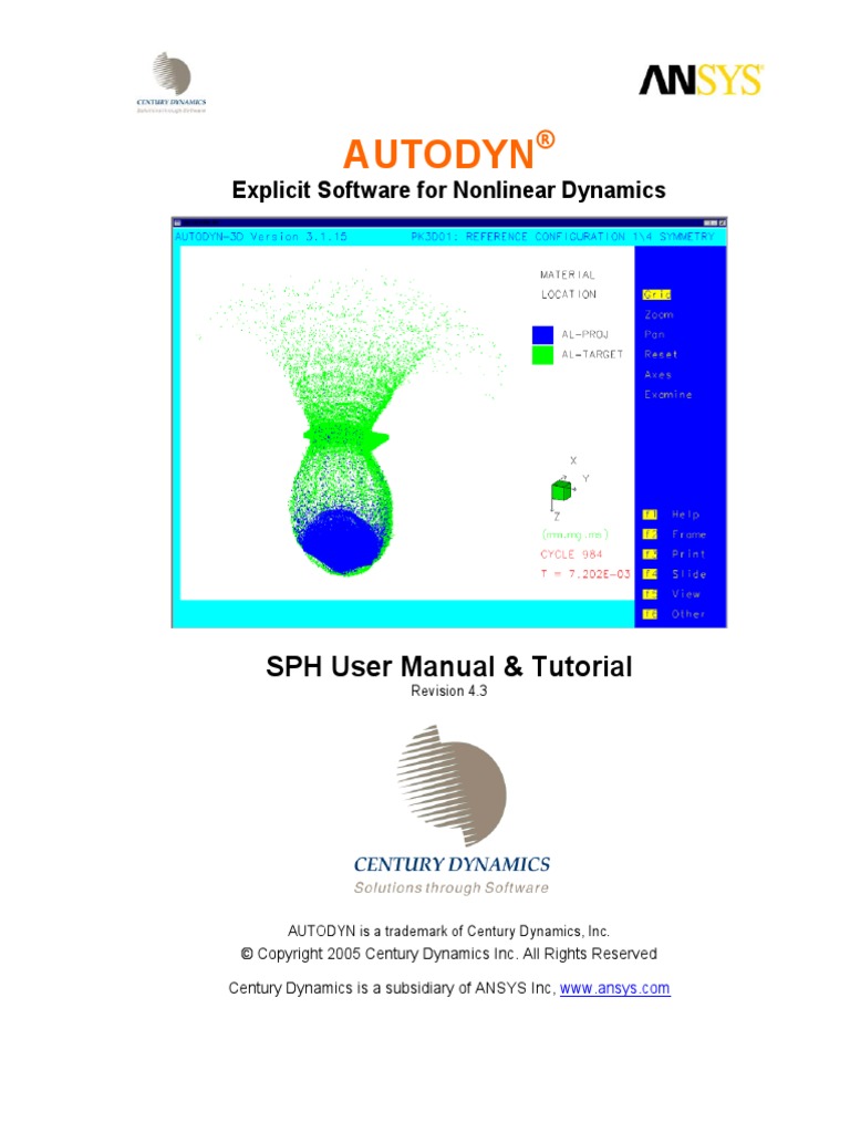 Autodyn SPH User Manual & Tutorial | PDF | Stress (Mechanics) | Force