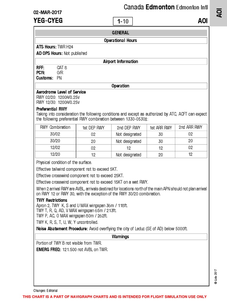 CYEG | PDF | Aircraft | Aeronautics