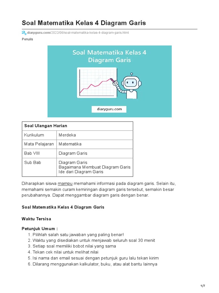 Soal Matematika Kelas 4 Diagram Garis | PDF