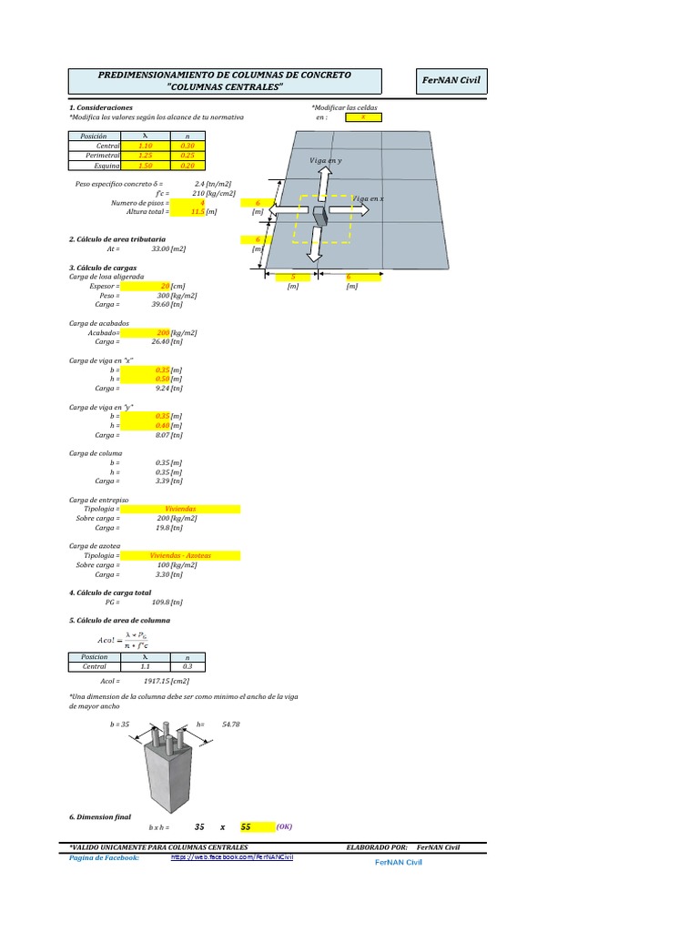 Hoja de Calculo Pred. Columnas Final | PDF
