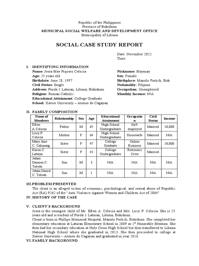 Social Case Study Report | PDF | Social Institutions