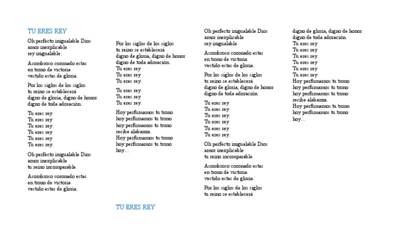 Tu Eres Rey | PDF | Trono