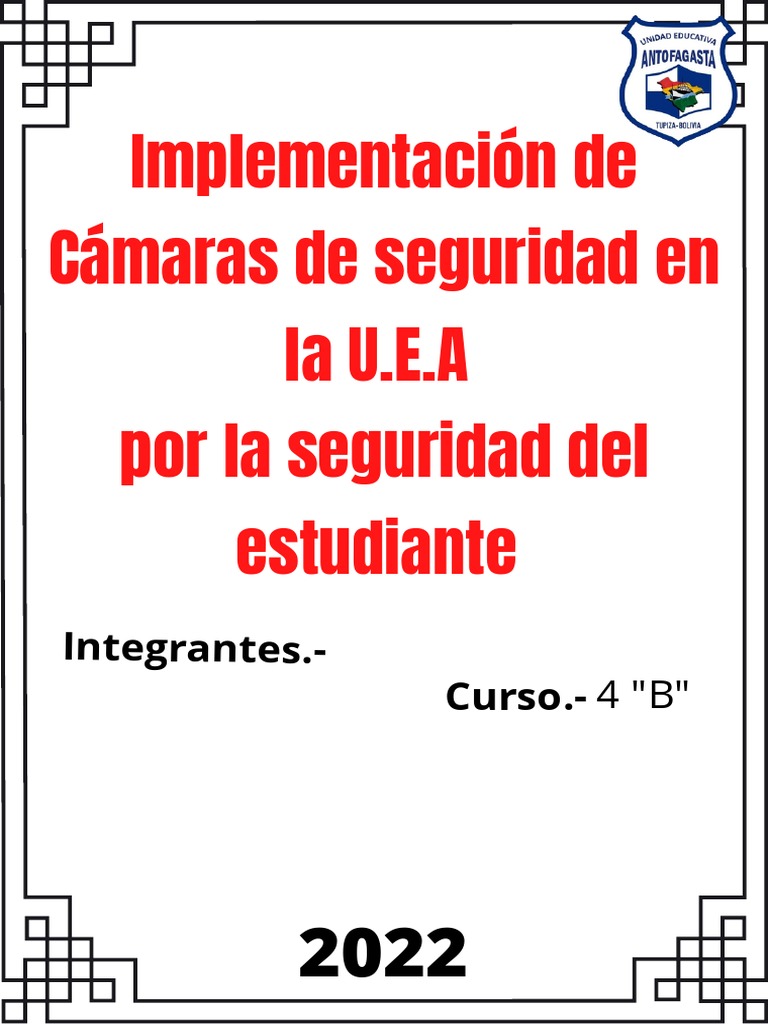 Seguridad Estudiantil: Cámaras en U.E.A. | PDF