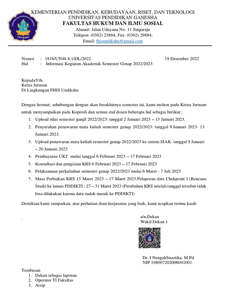1816 Surat K Kejur Utk Keg Akademik Genap 2023 20221219113444 Signed | PDF