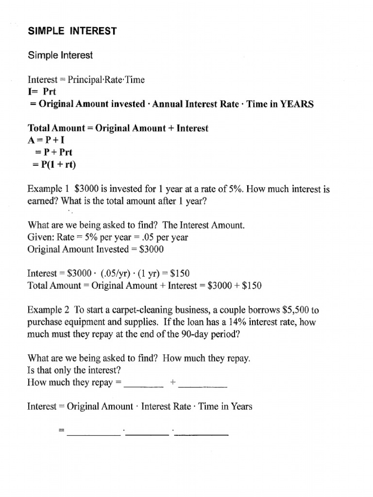 Simple Interest | PDF