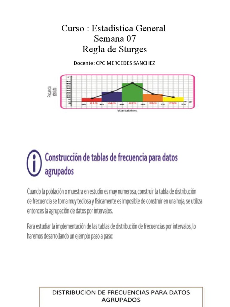 Enfermeria - Semana 07 - Regla de Sturges - Estadistica General | PDF