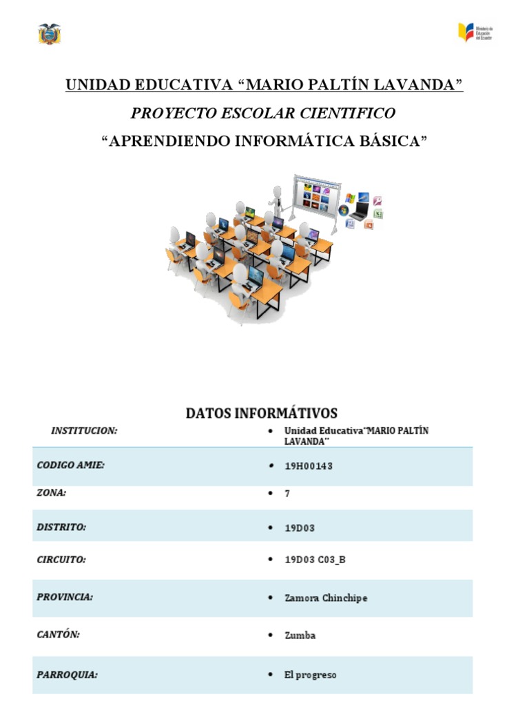 Proyecto "Aprendiendo Informática Básica" | PDF | Plan de estudios ...