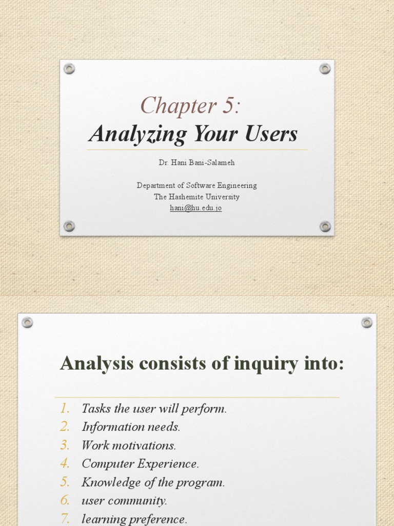 Chapter 5 - Analyzing Your User | PDF | Information | Learning