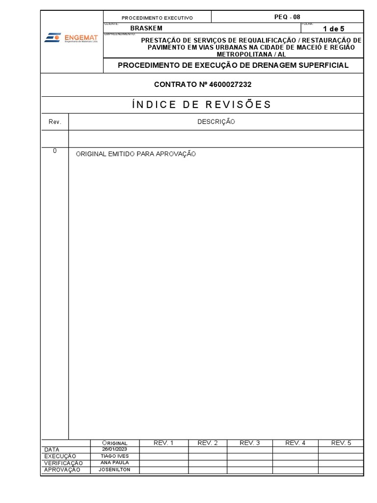PEQ - 08 - Procedimento de Drenagem Superficial - REV 00 | PDF | Desperdício