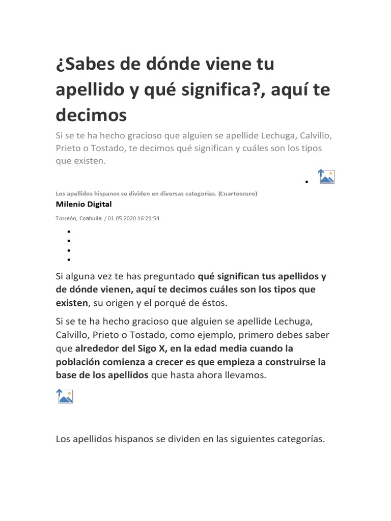 Significado y origen de apellidos hispanos | PDF | Apellido