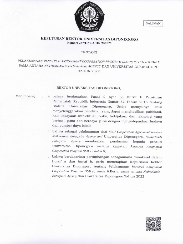 SK Rektor Batch 2 | PDF