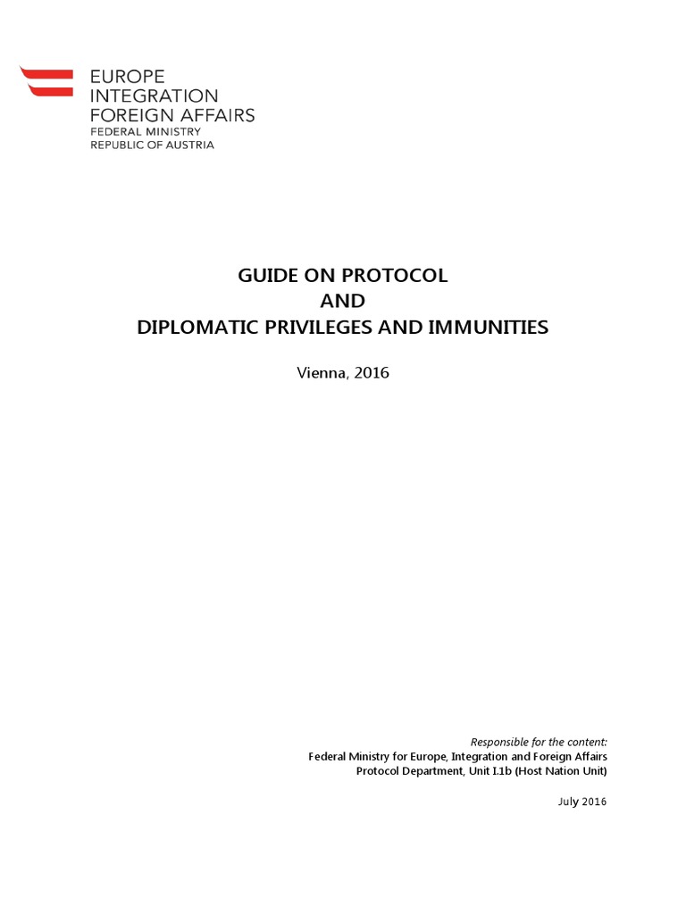 Protocol Guide for Diplomatic Missions | PDF | Consul (Representative ...