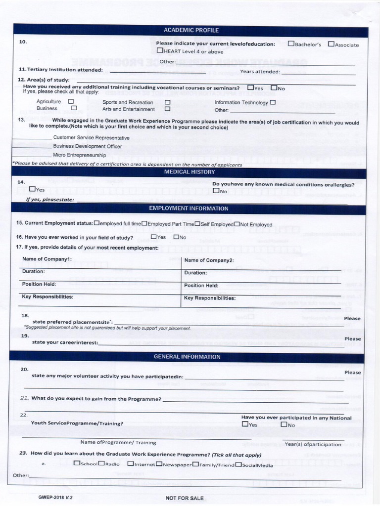 GWEP Application Form HEART | PDF