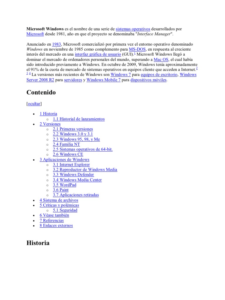 Historia de Windows | PDF | Microsoft Windows | Microsoft