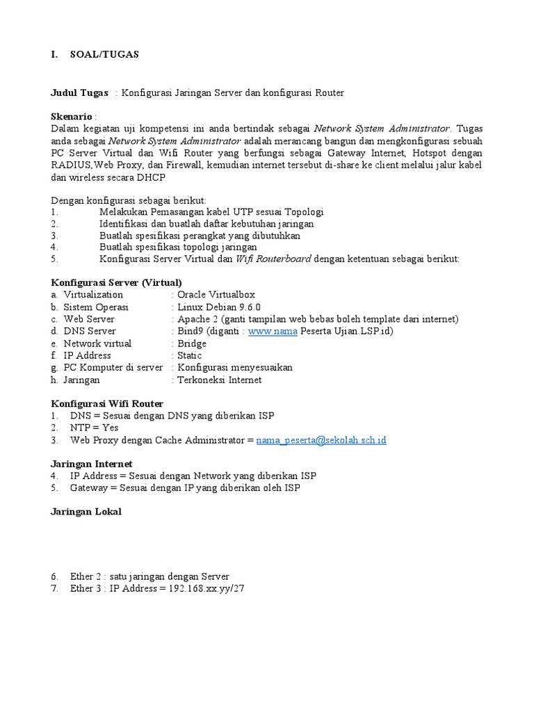 Usulan Soal LSP 2023 TKJ | PDF