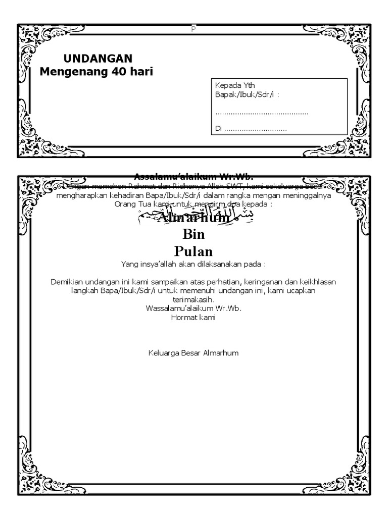 Undangan Yasinan | PDF