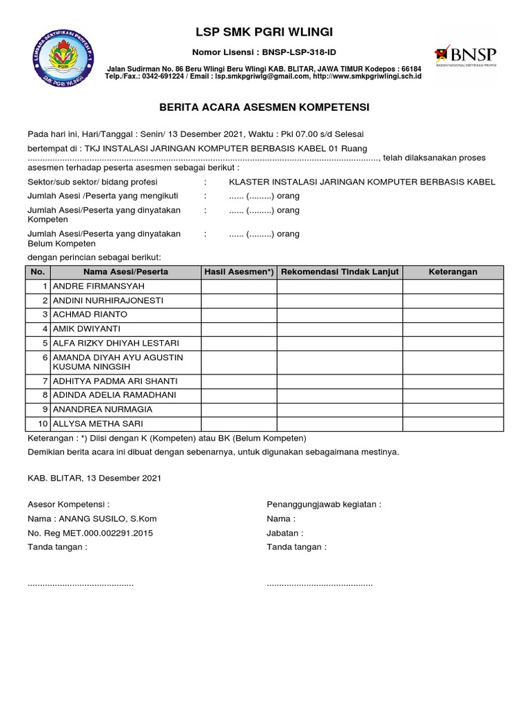 daftar-hadir-berita-acara-KLASTER INSTALASI JARINGAN KOMPUTER BERBASIS ...