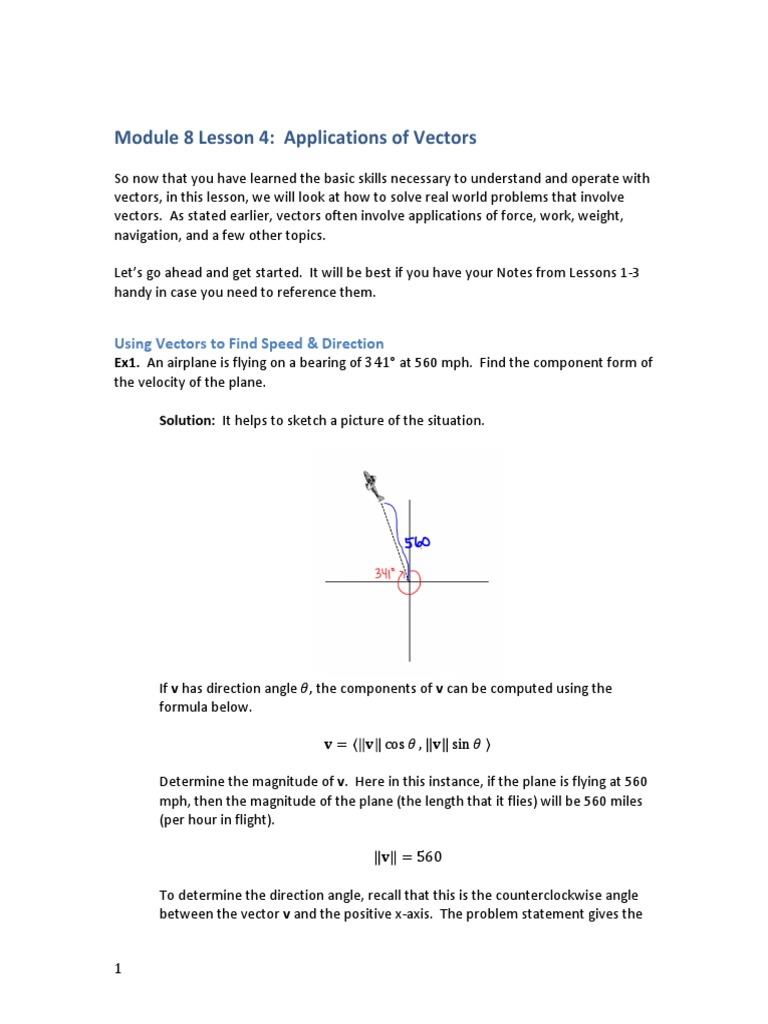 Applications of Vectors | PDF | Area | Euclidean Vector