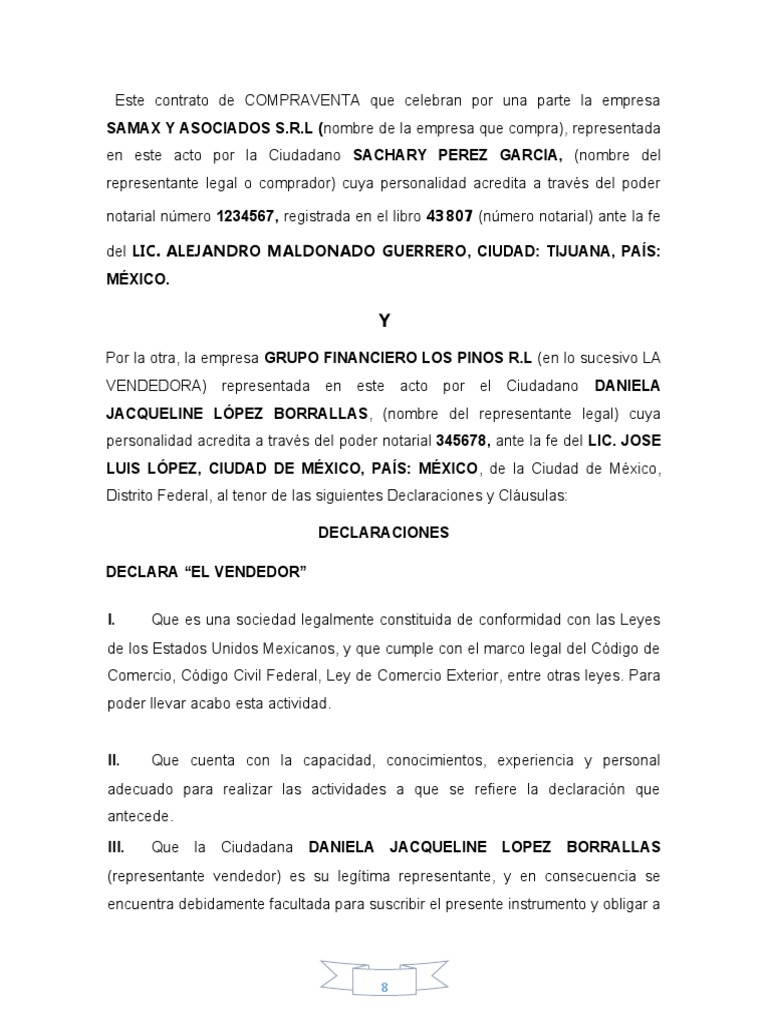 Formato de Contrato Compraventa | PDF | Arbitraje | México