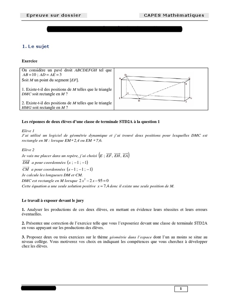Pavé Droit 0 | Download Free PDF | Coordonnées cartésiennes | Plan ...