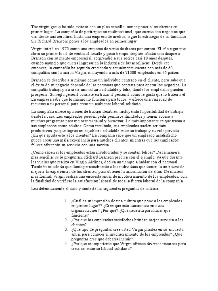 Caso The Vergin Group 32141002 Kevin Castillo | PDF