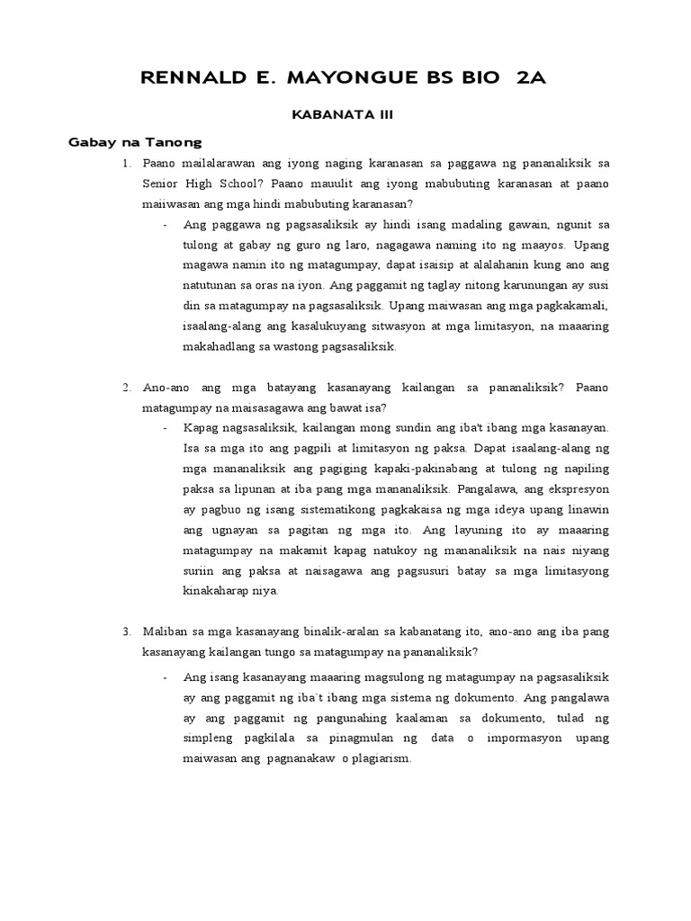 Kabanata 3 Labto | PDF