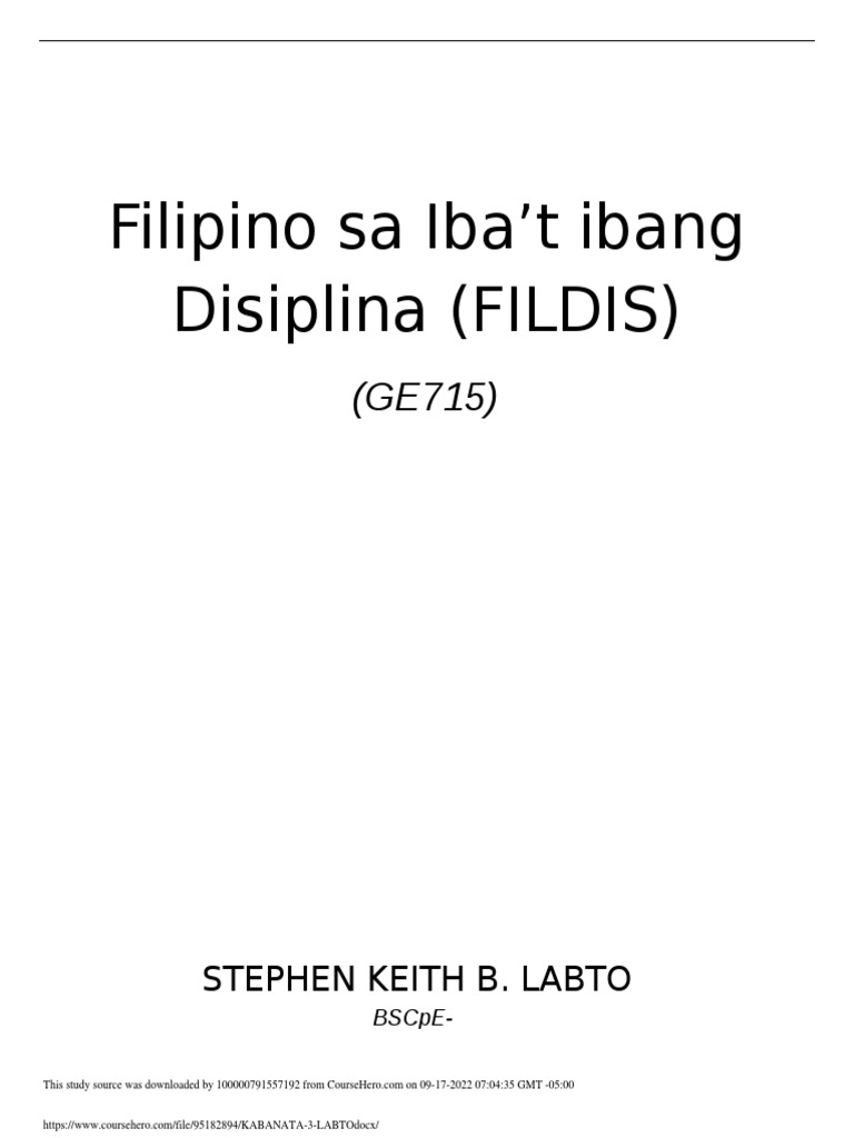 Kabanata 3 Labto | PDF