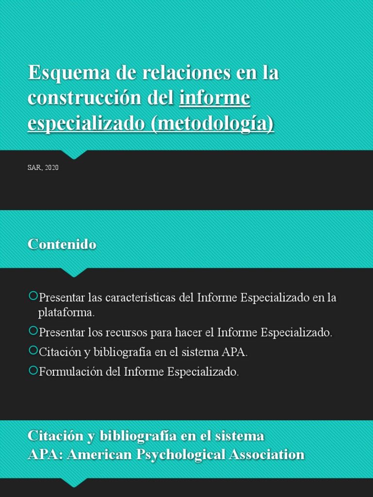 Pasos para Elaborar El INFORME 2020 | PDF | Estilo apa | Bibliografía