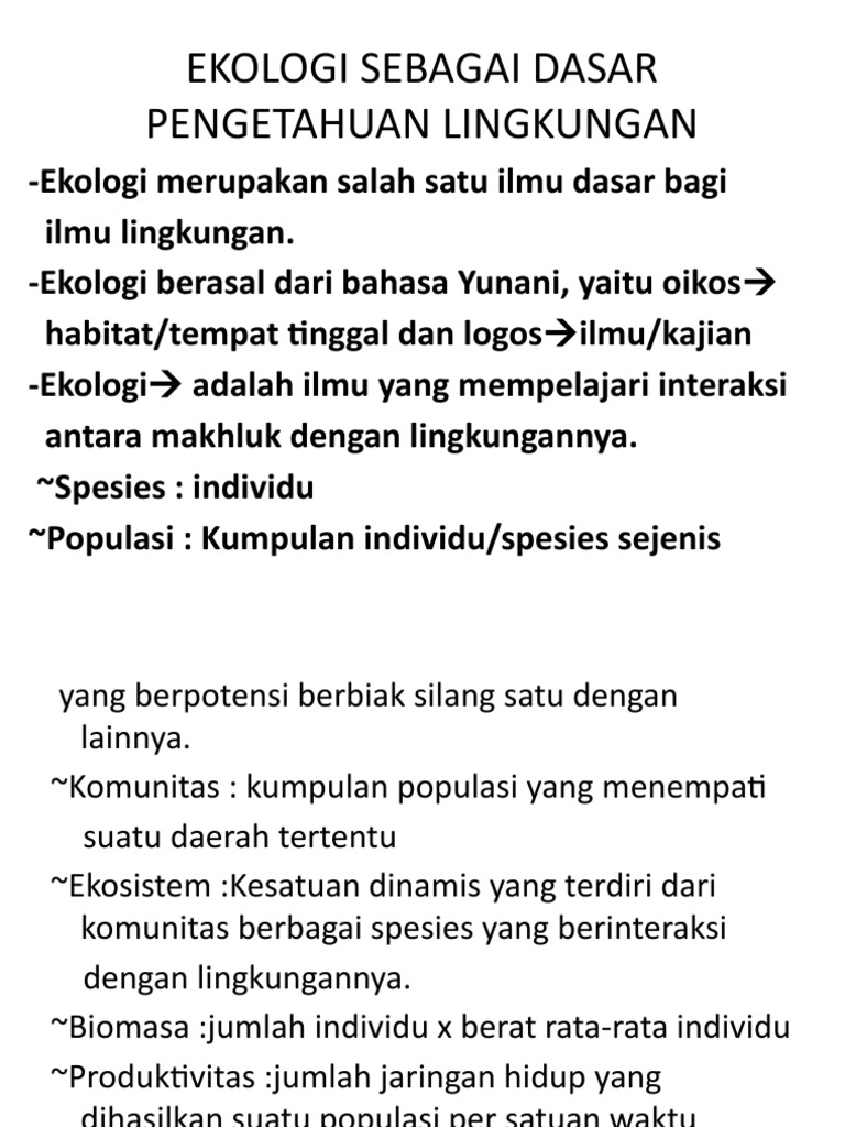 Ekologi: Dasar Ilmu Lingkungan | PDF | Sains & Matematika