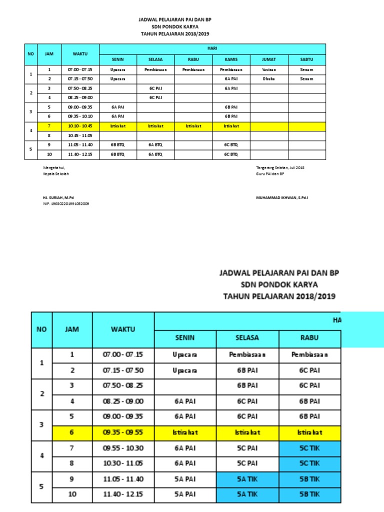 Jadwal Pai, BTQ Dan Tik Print | PDF