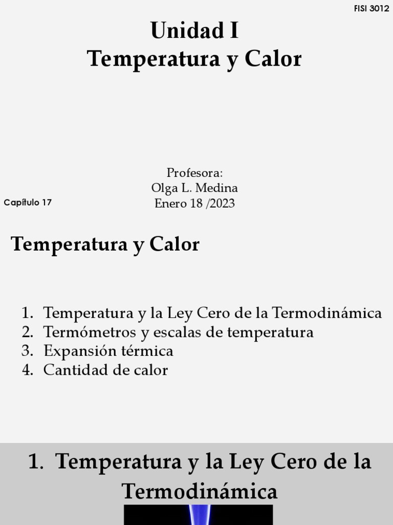 Temperatura y Calor en Termodinámica | PDF | Temperatura | Termómetro