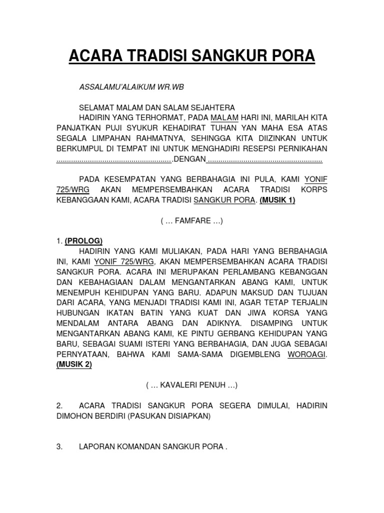 Narasi Sangkur Pora | PDF