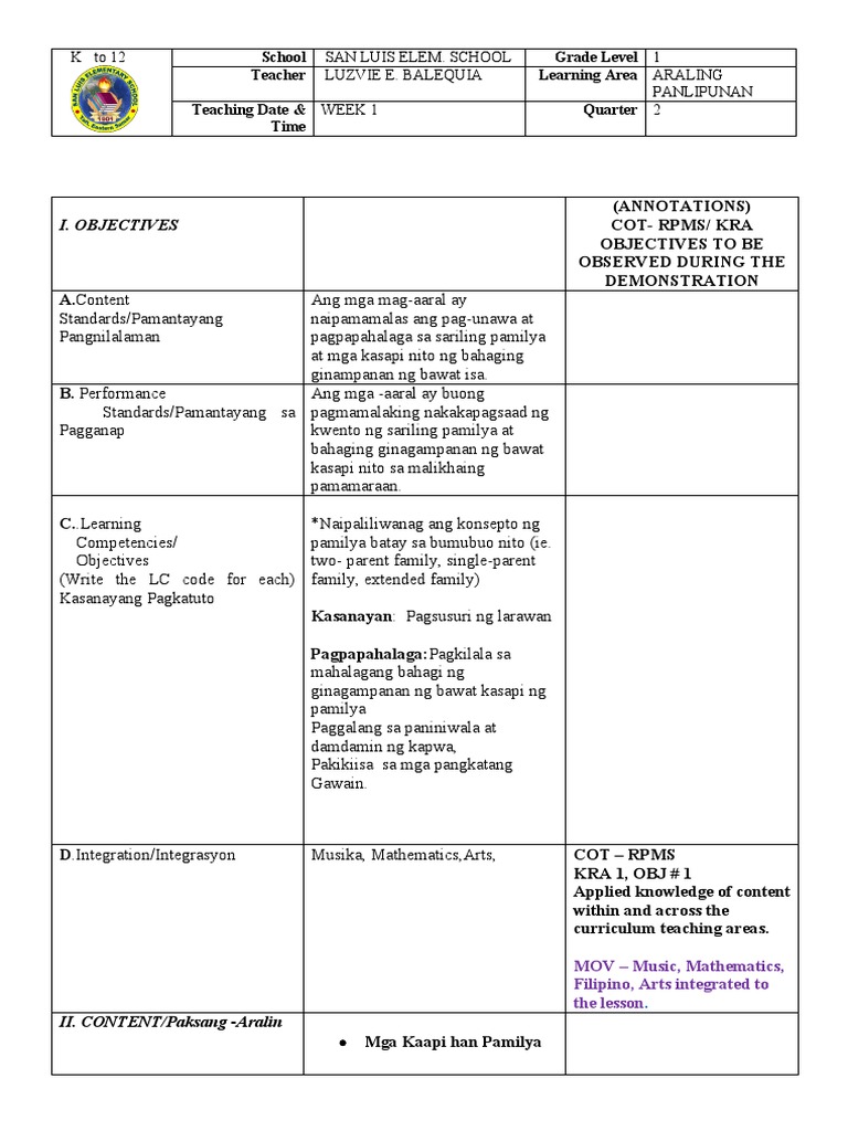 Sample Lesson Plaan | PDF | Learning | Cognition