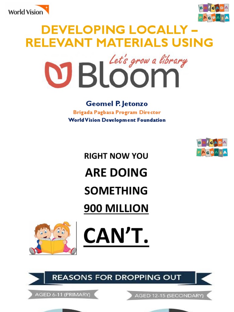 Developing Literacy Materials Using Bloom Software - July 27 | PDF | Literacy | Critical Thinking