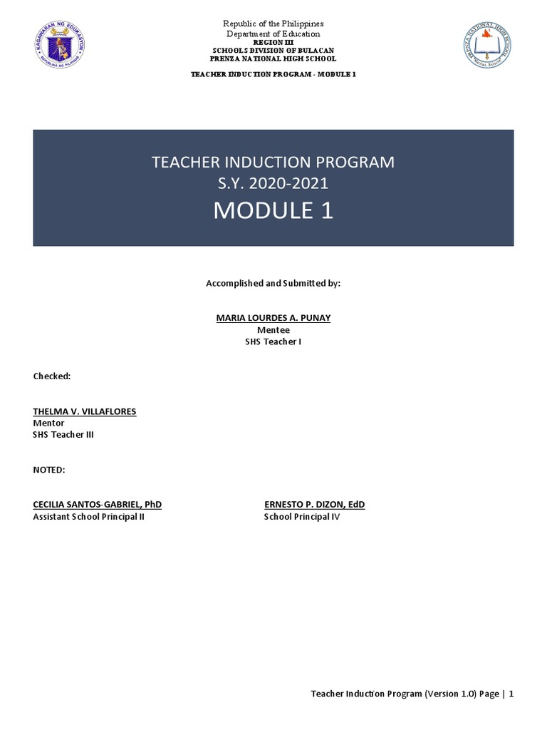 TIP Module 1 Activities | PDF | Teachers | Learning