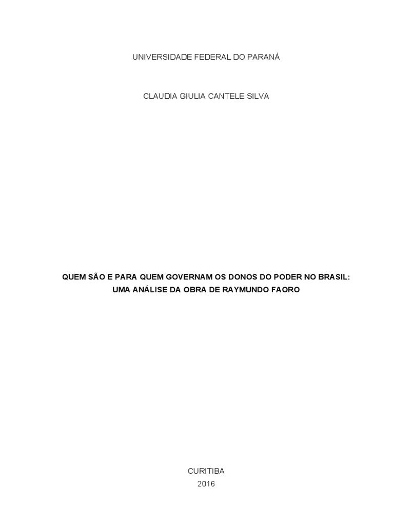 Claudia Giulia Cantele Silva | PDF | Estado | Burocracia