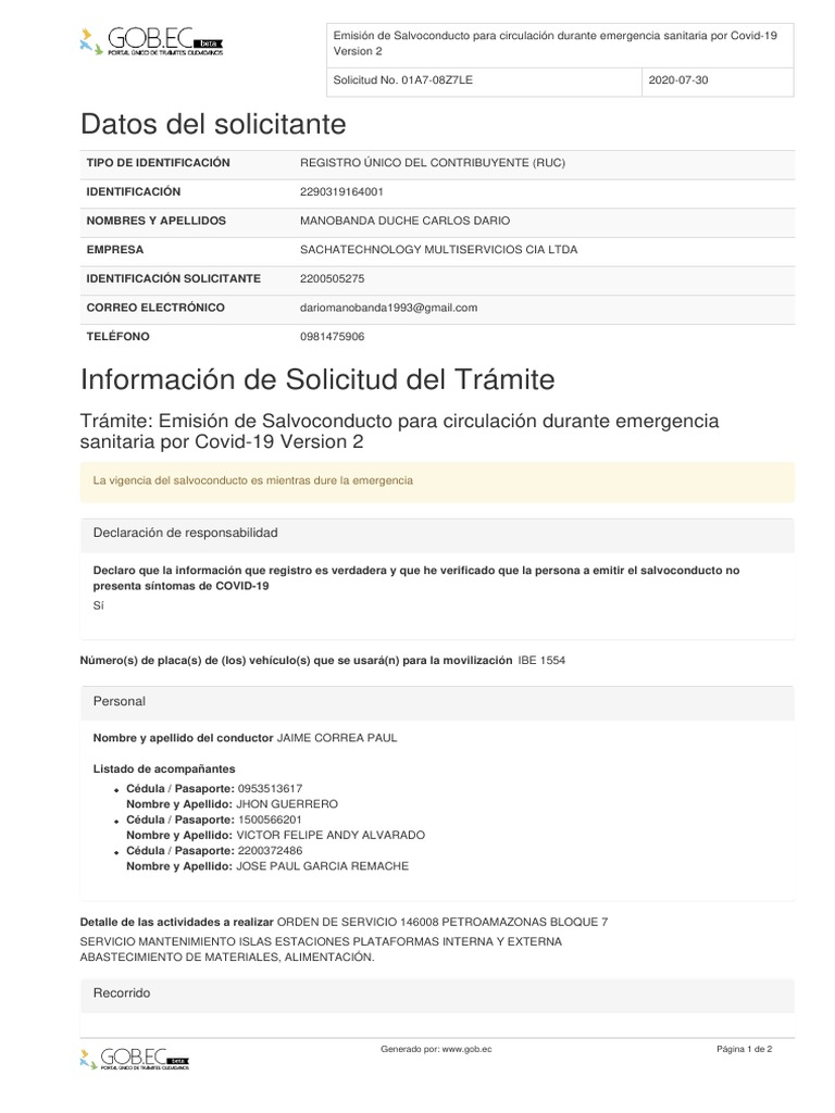 Datos Del Solicitante | PDF