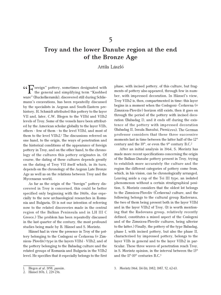 Troy VII Pottery Origins & Chronology | PDF | Troy | Pottery