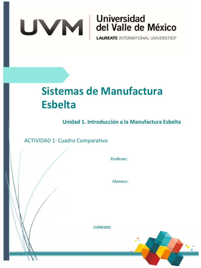Actividad 1 Manufactura Esbelta | PDF | Lean Manufacturing | Procesos de negocio