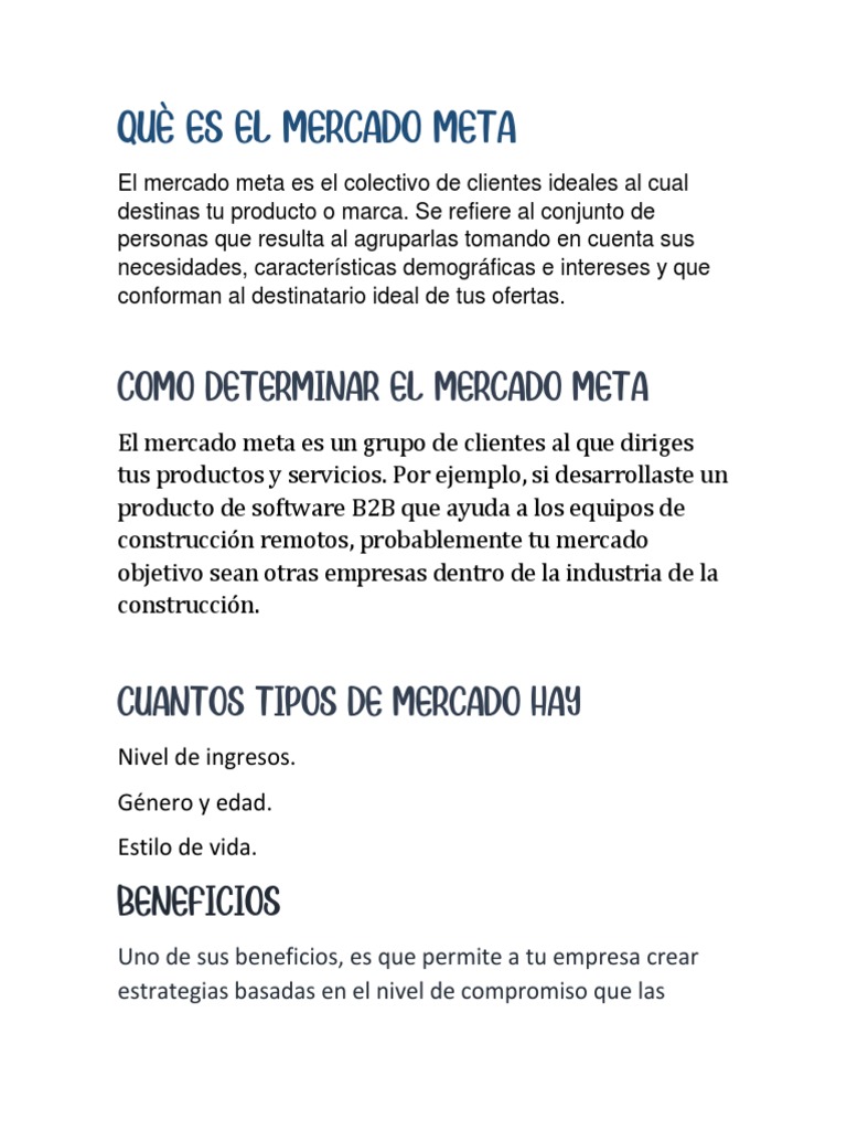 Què Es El Mercado Meta | PDF | Negocios