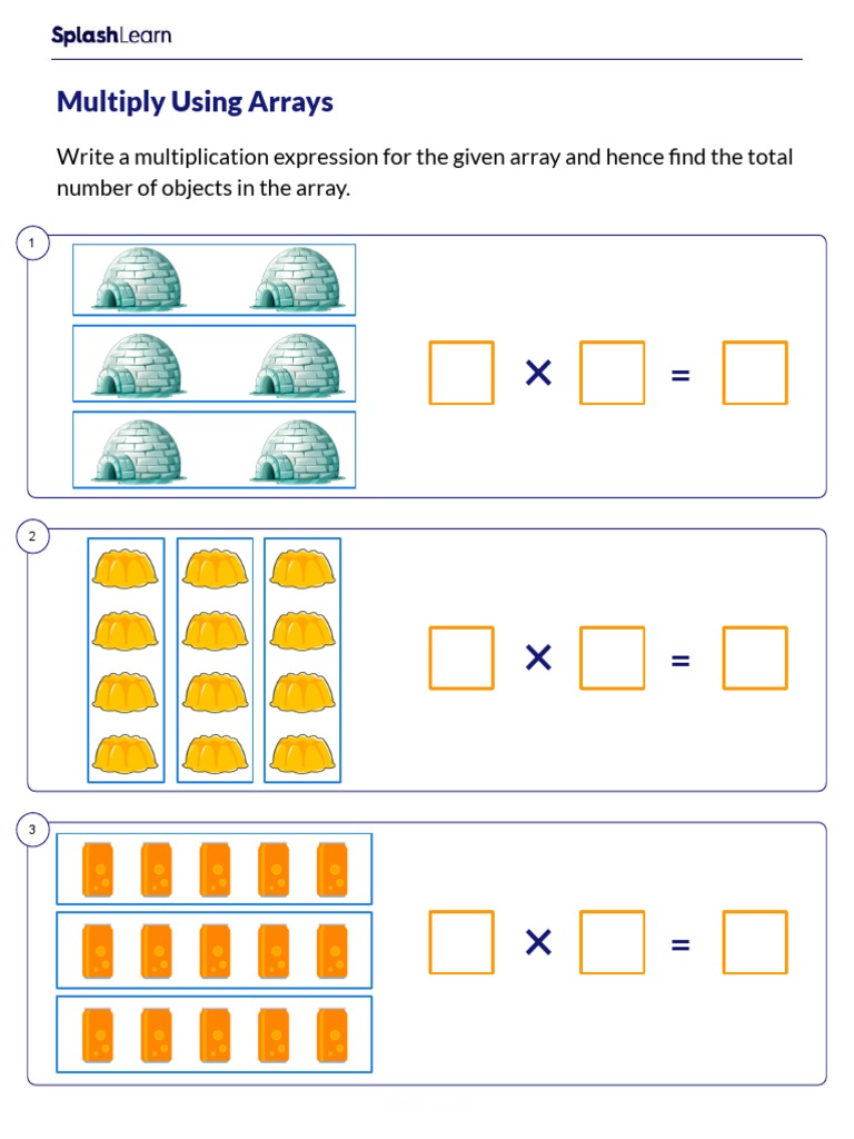 Multiplying Using Arrays Worksheet | PDF