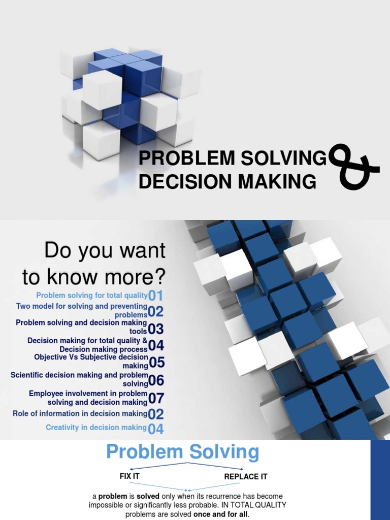 Problem Solving in Total Quality Management | PDF | Decision Making ...