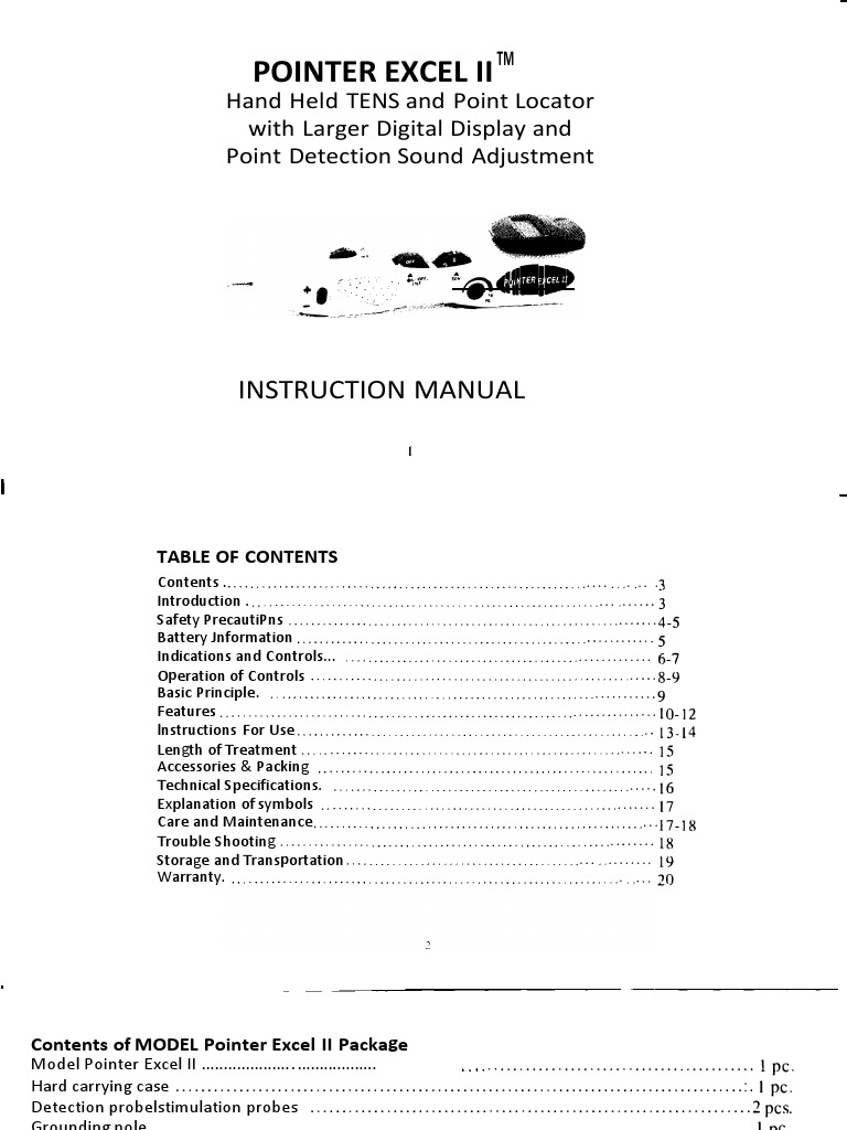 Excel II Instruction Manual | PDF | Switch | Frequency