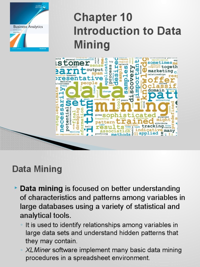 Evans Analytics2e PPT 10 Data Mining | PDF | Logistic Regression | Cluster Analysis