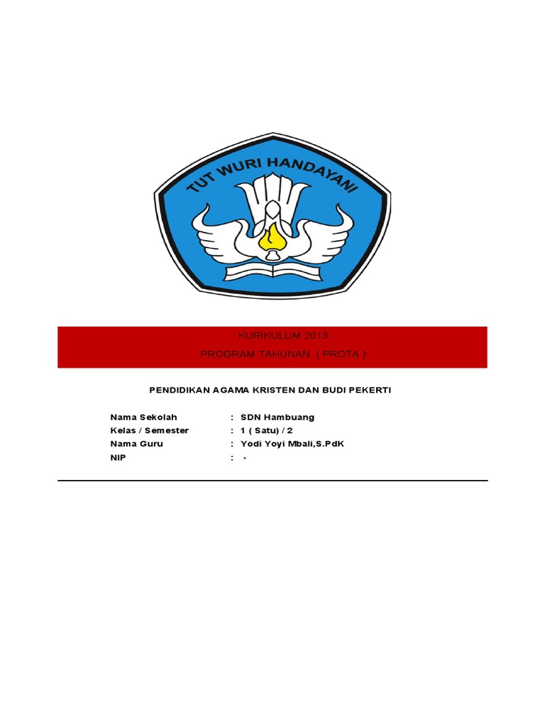 Prota Agama Kristen SD Kelas 1-6 | PDF